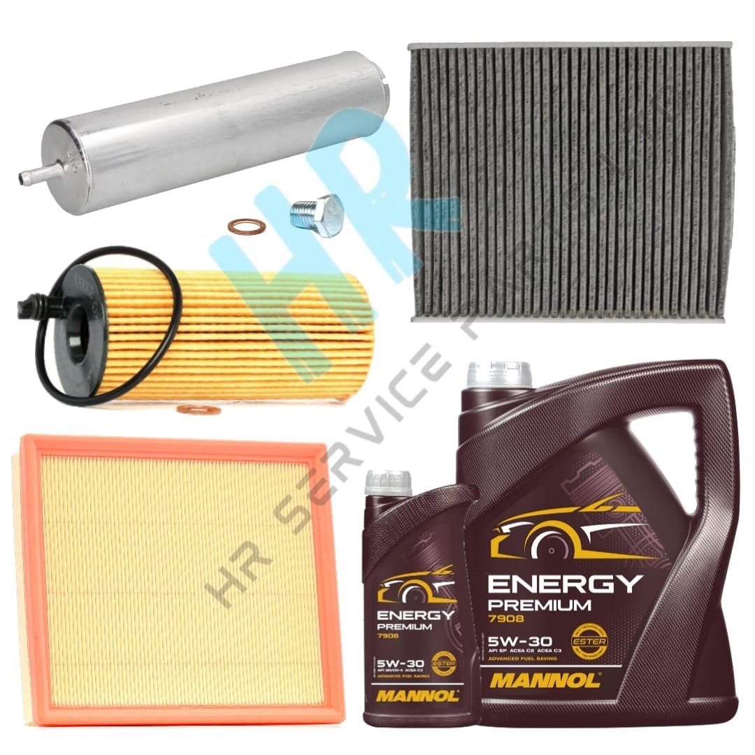 FULL SERVICE KIT 6L 5W30 OIL & ALL FILTERS FOR BMW 318D 2.0 MSPORT F30 ...