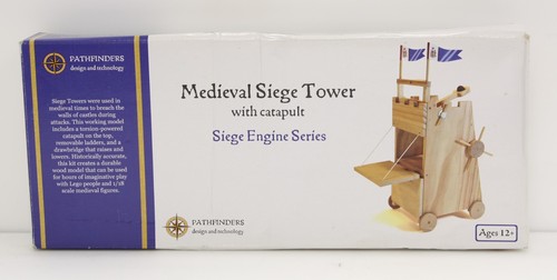 Pathfinders Medieval Siege Tower With Catapult Wooden Kit Wooden STEM ...