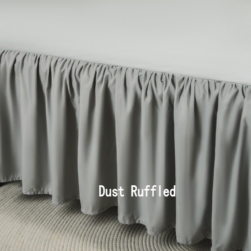 Ruffled Bed Skirt with Split Corners Dust Ruffled Valance Single Double ...
