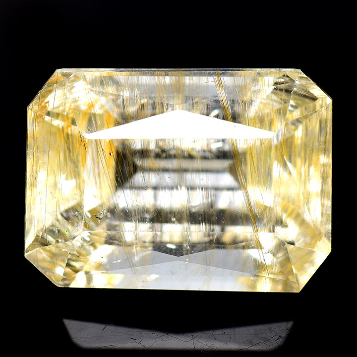 NATURAL GEMSTONES BRAZILIAN WHITE YELLOW RUTILE TOPAZ 7.80 CT OCTAGON ...