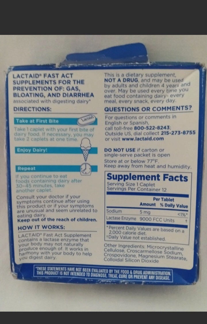 Lactaid Active Ingredient In