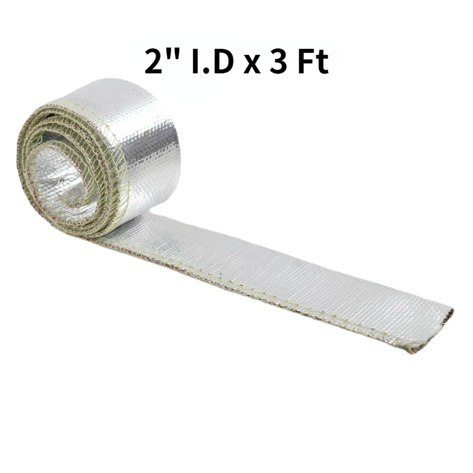 Sewn High Temp Heat Protective Sleeve Exhaust Heat Shield Aluminized ...