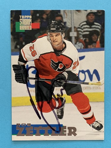 ROB ZETTLER Signed 1994-95 TSC #109 Philadelphia Flyers SJ Sharks ...