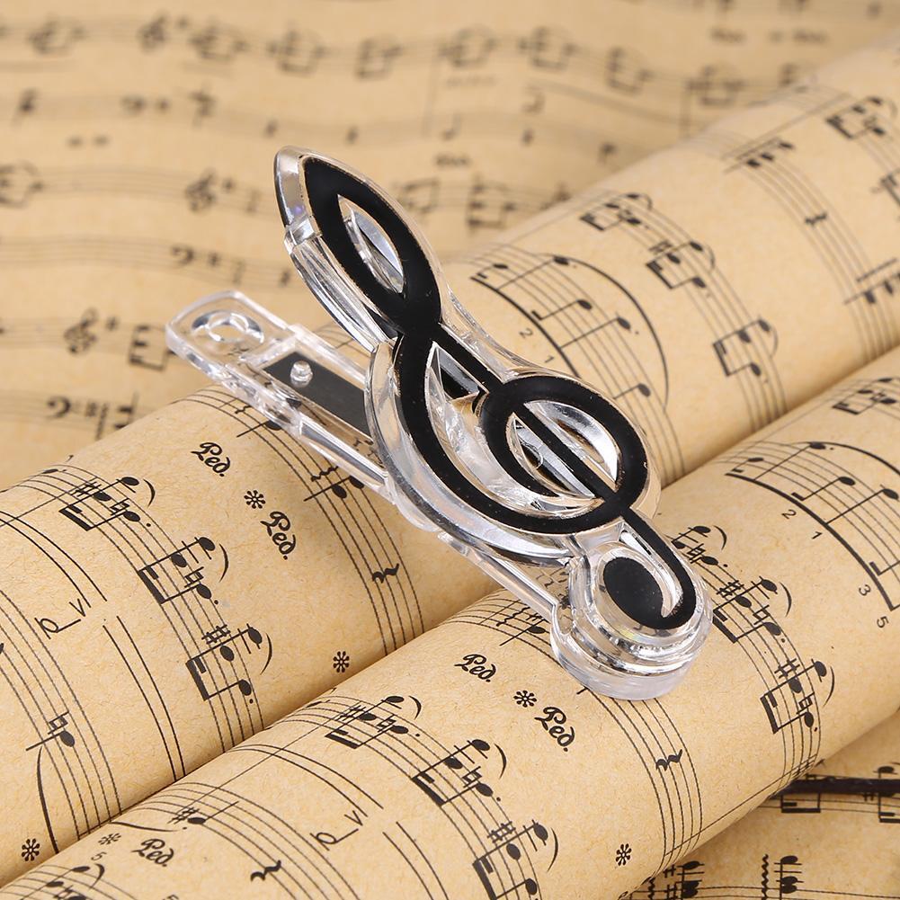 Plastic Musical Note Letter Paper Clip Piano Sheet Spring Holder (Black ...