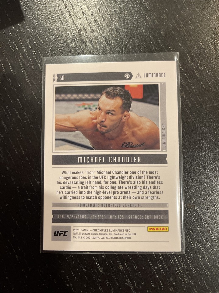 Michael Chandler Luminance Base Rookie Card - 2021 Panini Chronicles ...
