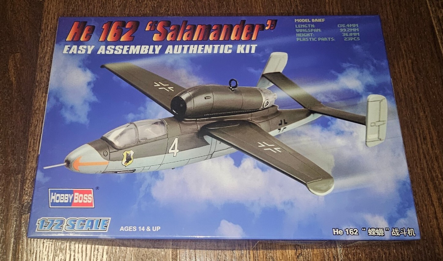 HobbyBoss Easy Build Heinkel He 162 Salamander - Plastic Model Airplane ...