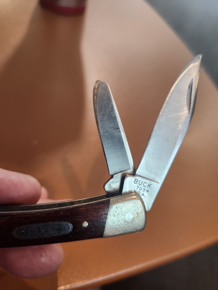 Vtg 1991 Buck 703+ Colt Folding Three Blade Pocket Knife USA | eBay
