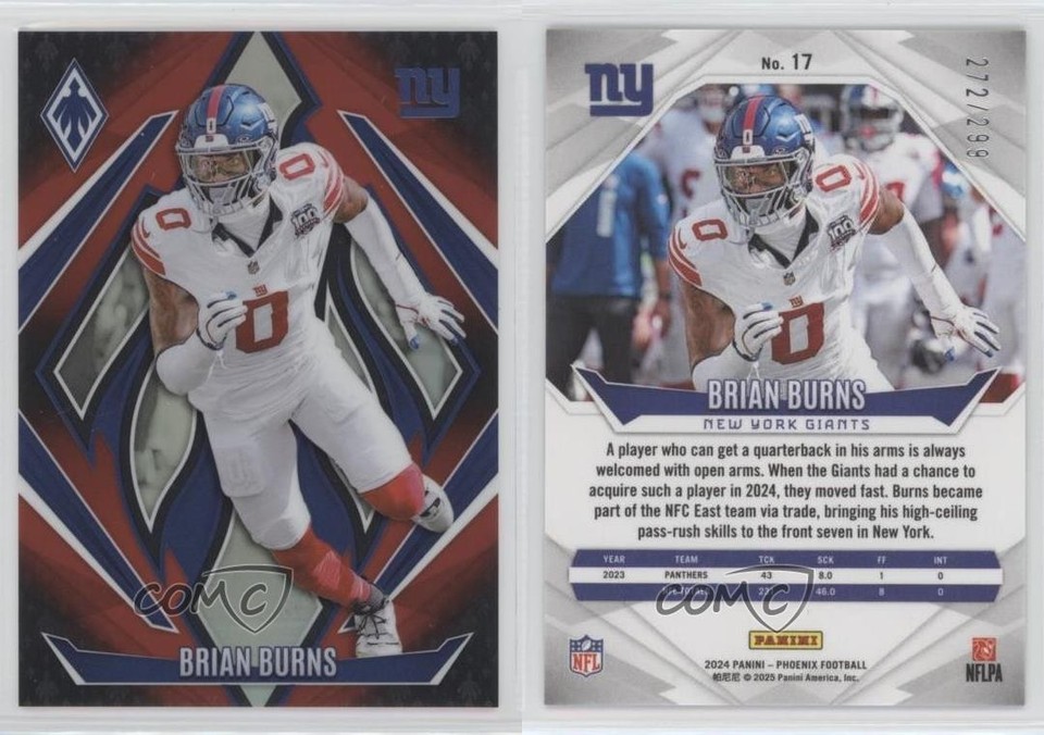 2024 Panini Phoenix Red Fade /299 Brian Burns #17 6q5 | eBay