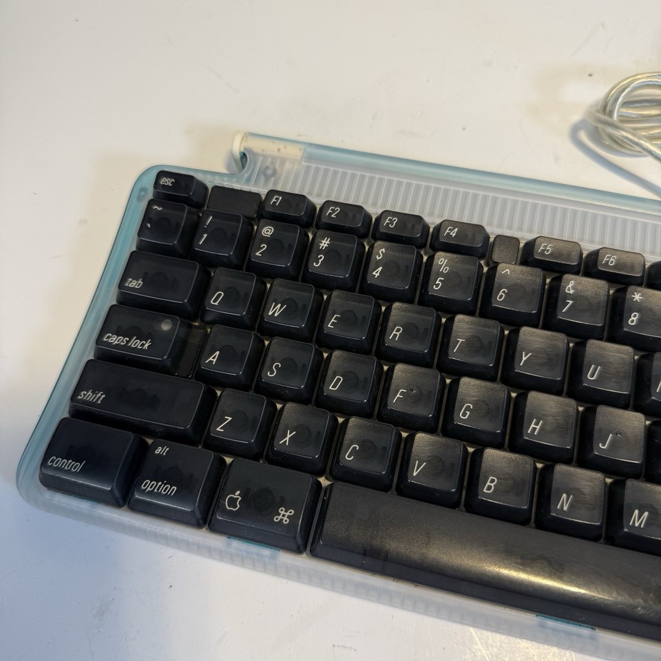 Vintage Apple USB Keyboard Blue Teal iMac iBook Power Mac G3 G4 G5 ...