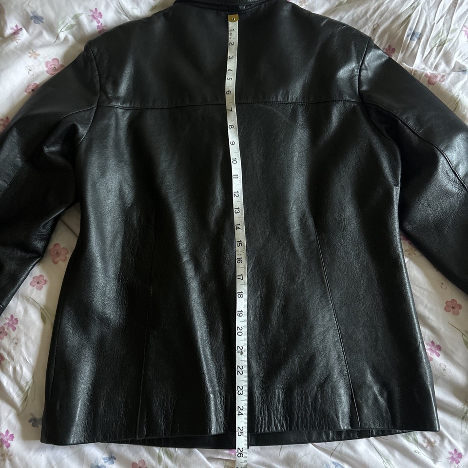 100% Real Leather Vintage Black Boxy Jacket Soft Nappa Ladies 80s 90s ...