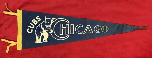 Vintage 1950's Chicago Cubs 26.5 Inch Felt Baseball Pennant - Early Old ...