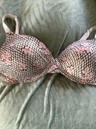 Maidenform Bra DM7543 Lightly Padded Pink Floral Print Wire free 36D | eBay