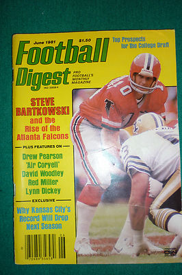 Football Digest-June 1981 Steve Barkowski Falcons Cover | eBay