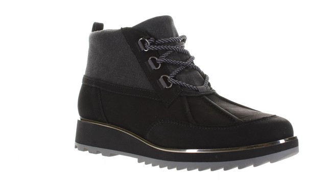 Vionic Nolan Women's Hiking Boot With Arch Supp Black Lthr Canvas - 9.5 ...