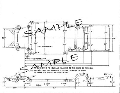1963 1964 Chevy Series 10 20 30 Pick-Up Truck Frame Dimensions Aligment ...