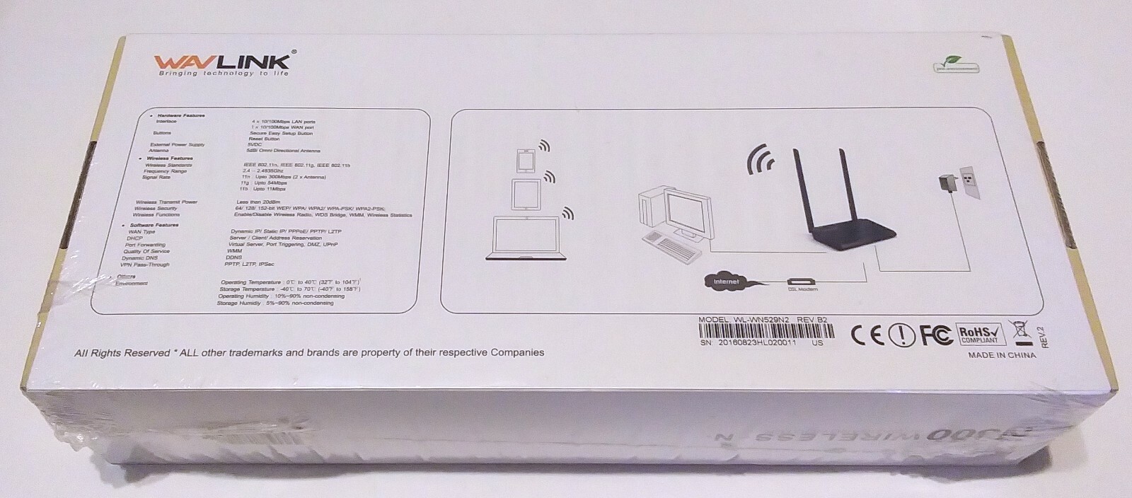 Wavlink 300mbps High Power Outdoor WiFi Range Extender Wl-wn570hn2 ...
