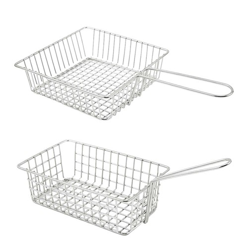Mesh French Fry Chips Basket with Handle Serving Fryer Basket Fries ...