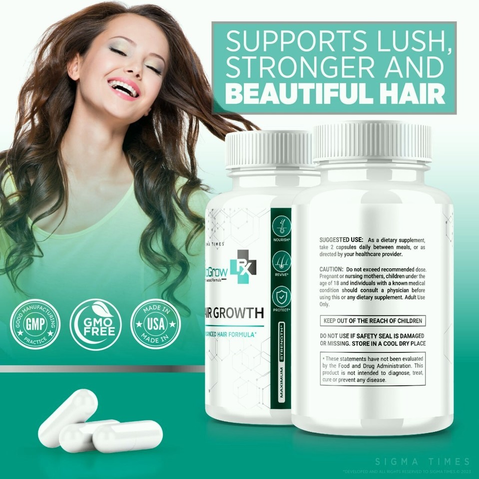 BioGrow Dietary Pills to Boost Hair Growth and Strength Naturally 60ct ...