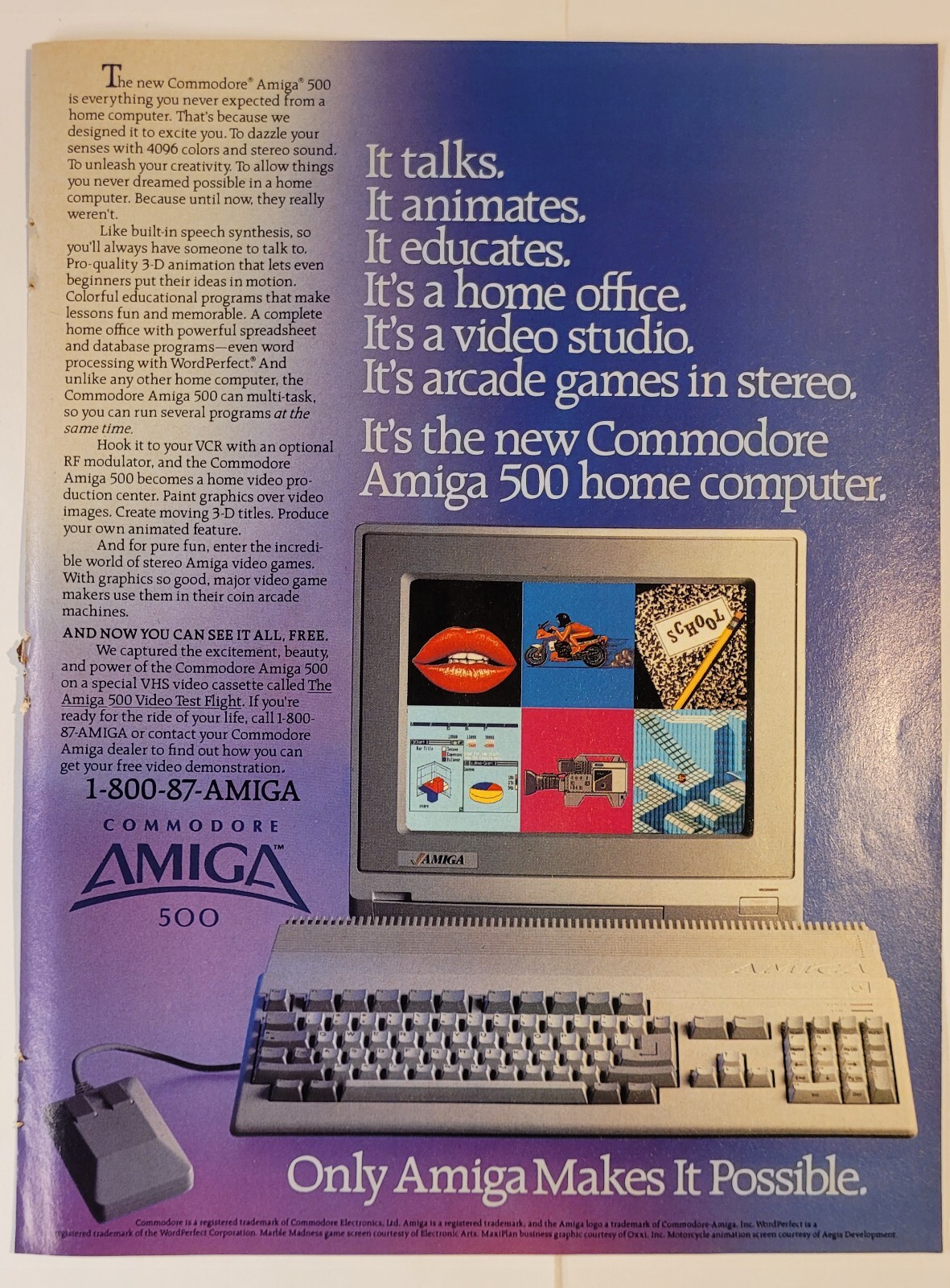 Vintage 1980s COMMODORE AMIGA 500 Computer System Magazine ...