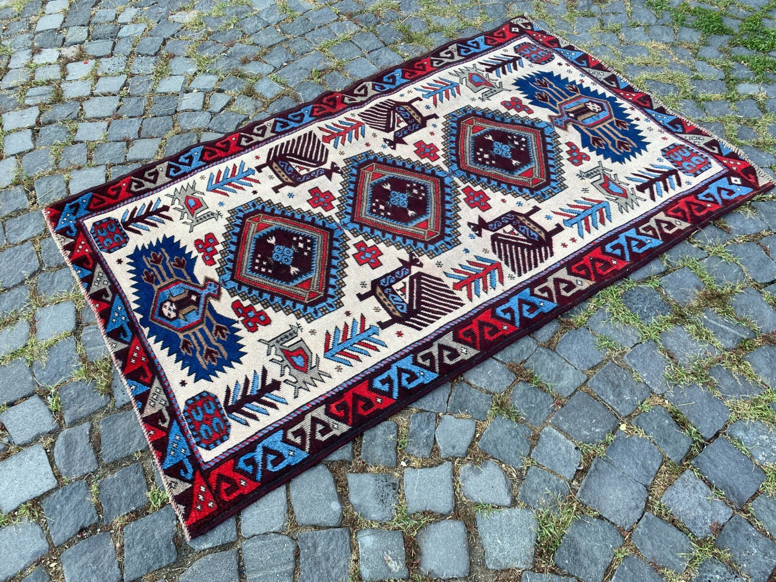 Handmade Wool Rug, Bohemian Area Rug, Turkish Vintage Rug, Home Rug 3,4 ...