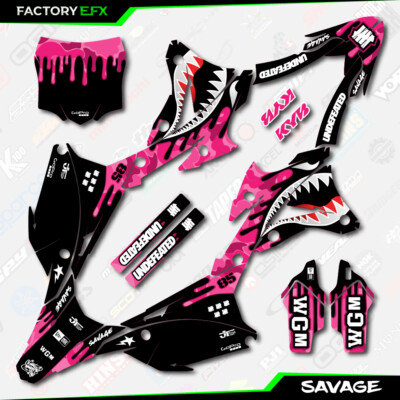 Pink Savage Camo Racing Graphics Kit fits 14-21 Kawasaki KX85 Kx 85 ...