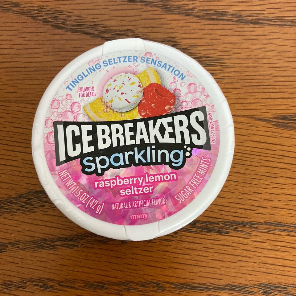 Ice Breakers Mints Sugar Free Sparkling Raspberry Lemon Seltzer 1.5 oz ...