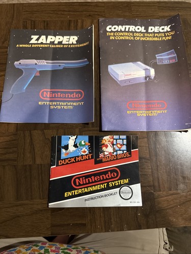 NES Zapper & Control Deck Instruction Manuals-Duck Hunt Mario Bros ...