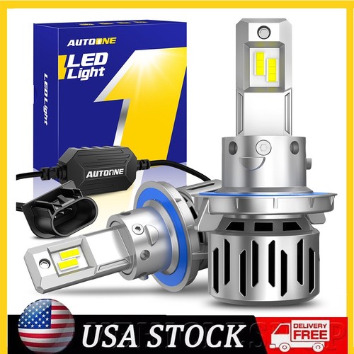 2X H13 LED 9008 Headlight Super Bright Bulbs Kit 420000LM White Hi-Lo ...
