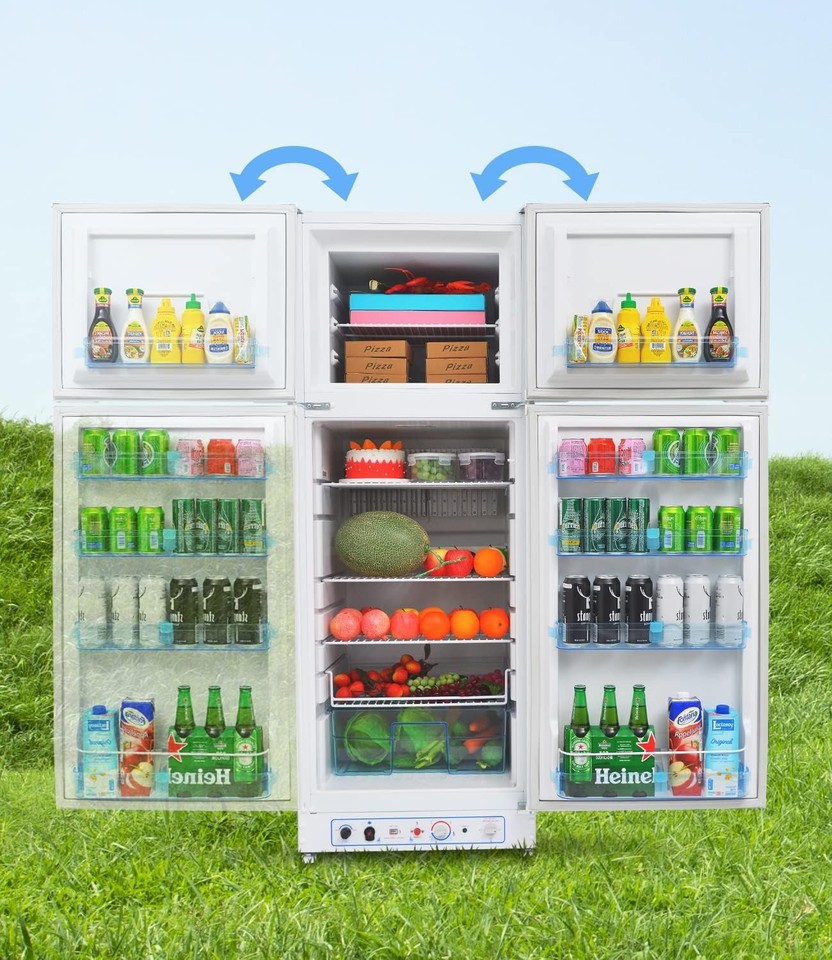 10 cu ft 2 Way Fridge Propane Refrigerator Freezer Fridge Off-grid ...