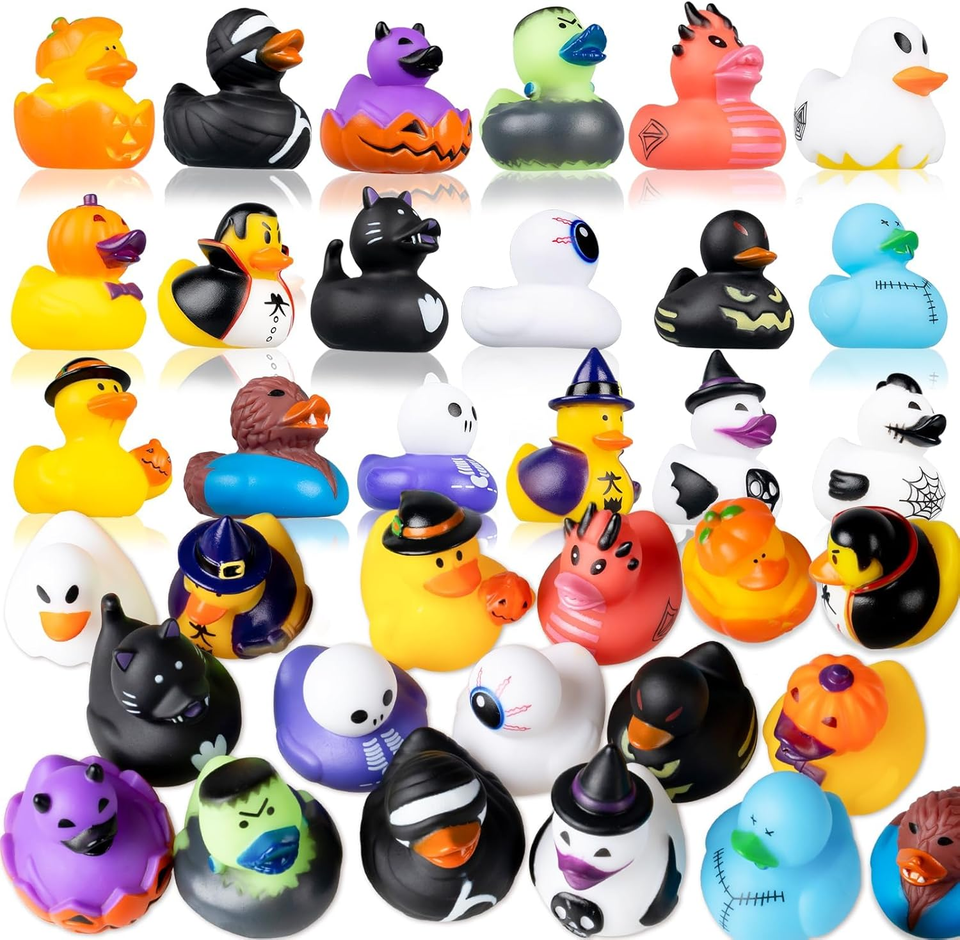 18Pcs Halloween Rubber Ducks Party Favors - Duck Bath Toys Monster Duck ...