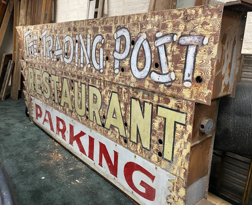 Vintage TRADING POST Restaurant Metal Neon Double-sided Outdoor Sign ...