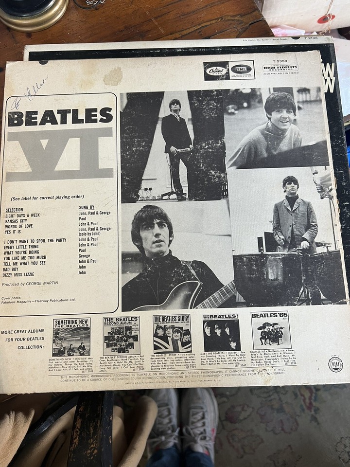 THE BEATLES Beatles VI Vinyl Album LP US Capitol Stereo & Paul ...