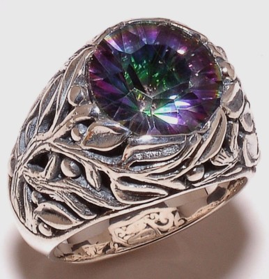 Mystic Quartz Silver Ring,Rainbow quartz Ring,Statement ring,Mystery ...