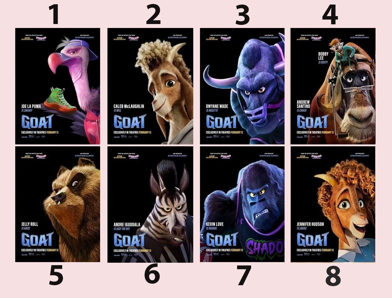 GOAT Animated Movie Character Poster Collection February 13 2026 | eBay