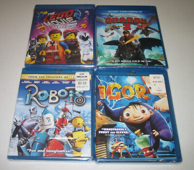 Blu Ray animation 4 DVD lot Lego Movie 2 Igor How To Train Your Dragon ...