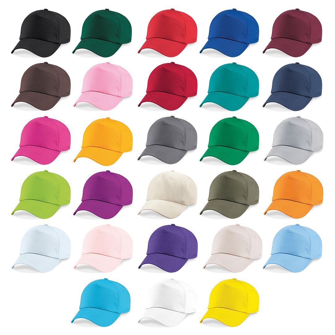 Beechfield Curved Peak Baseball Cap Mens Womens Original 5 Panel Sports ...