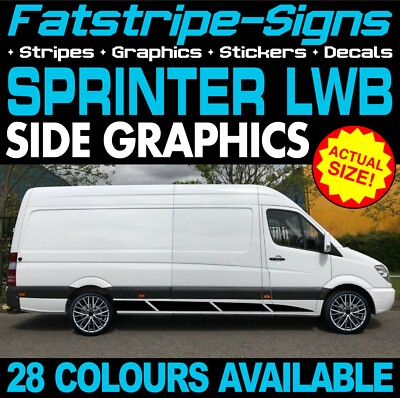to fit MERCEDES SPRINTER LWB GRAPHICS STICKERS STRIPES RACE CAMPER VAN ...