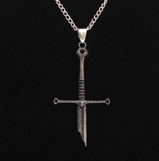 NEW LORD OF THE RINGS Narsil broken sword pendant necklace. Perfect ...