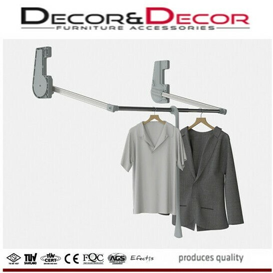 Pull Down Wardrobe Lift 15KG Heavy Duty With SOFT CLOSE Clothes Hanging ...