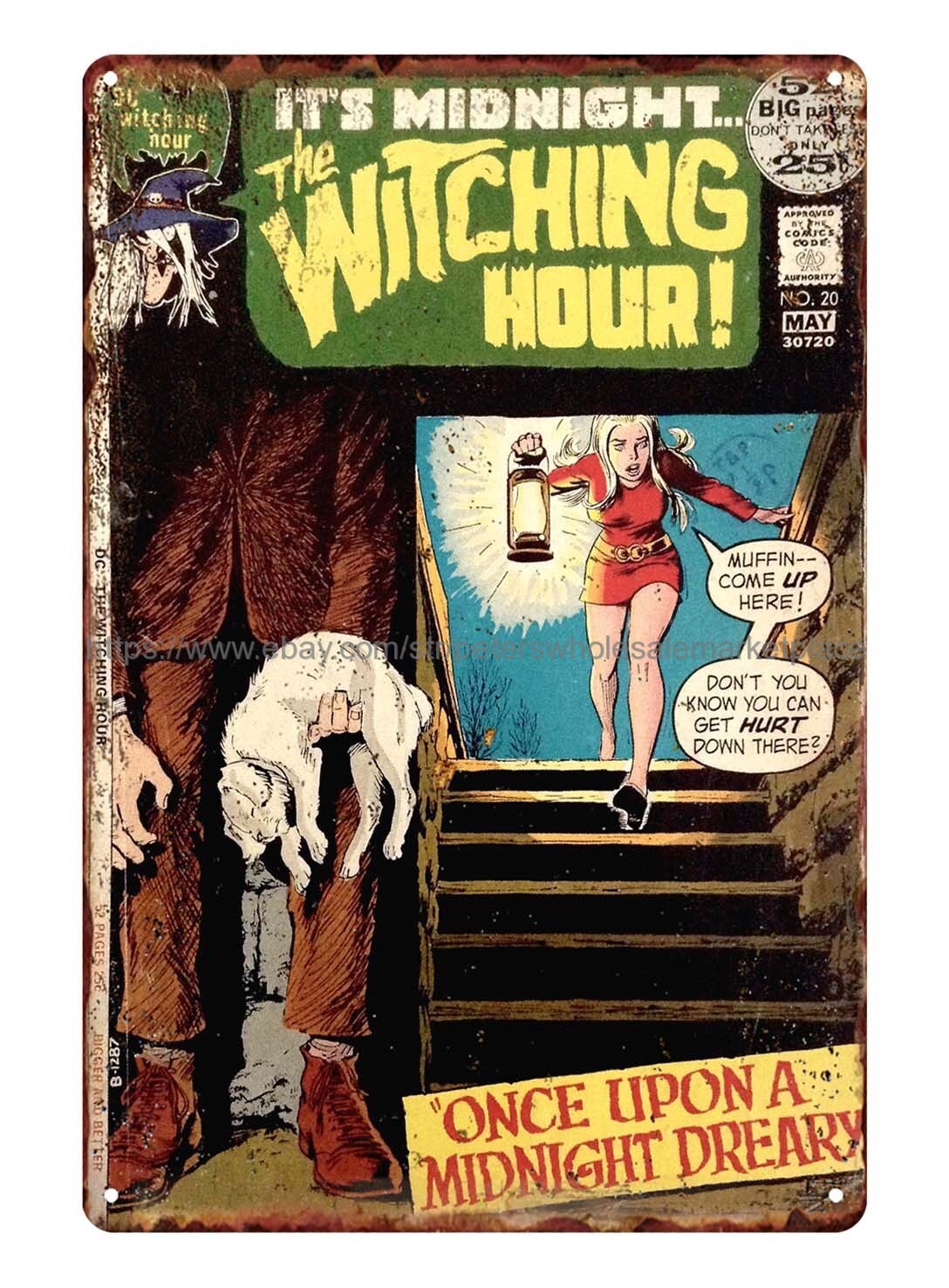 accent wall bedroom The Witching Hour 1973 metal tin sign