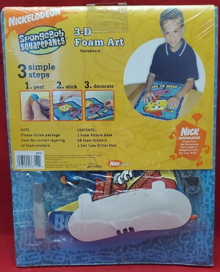 Spongebob Squarepants 3-D Foam Art Board All Day! 58 Foam Stickers | eBay