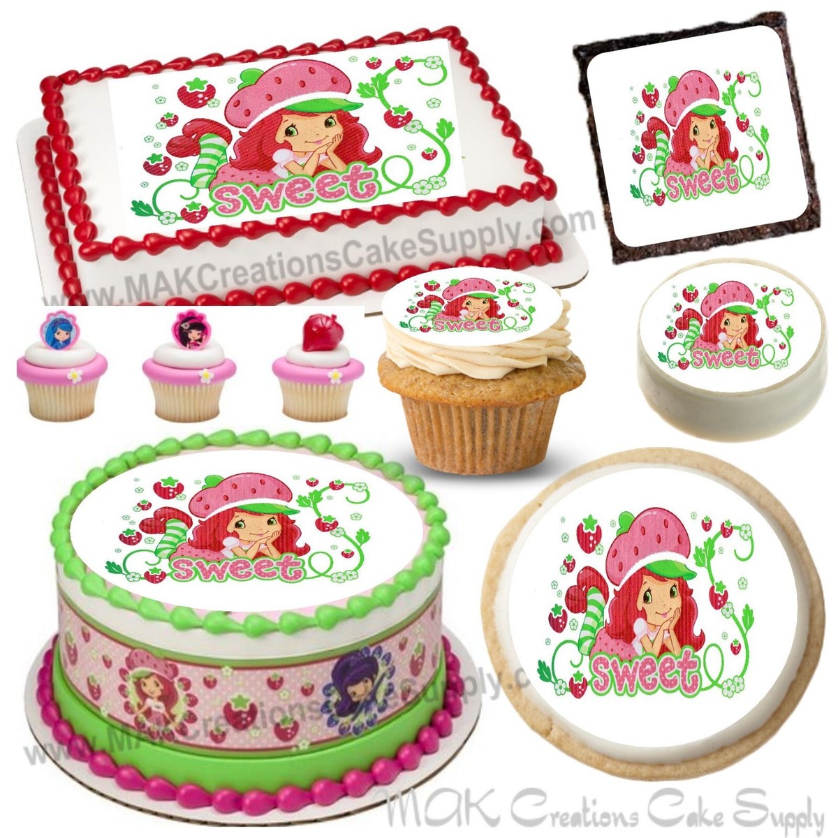 Strawberry Shortcake Cake Topper Set NEW Strawberry Shortcake Lot Of 7