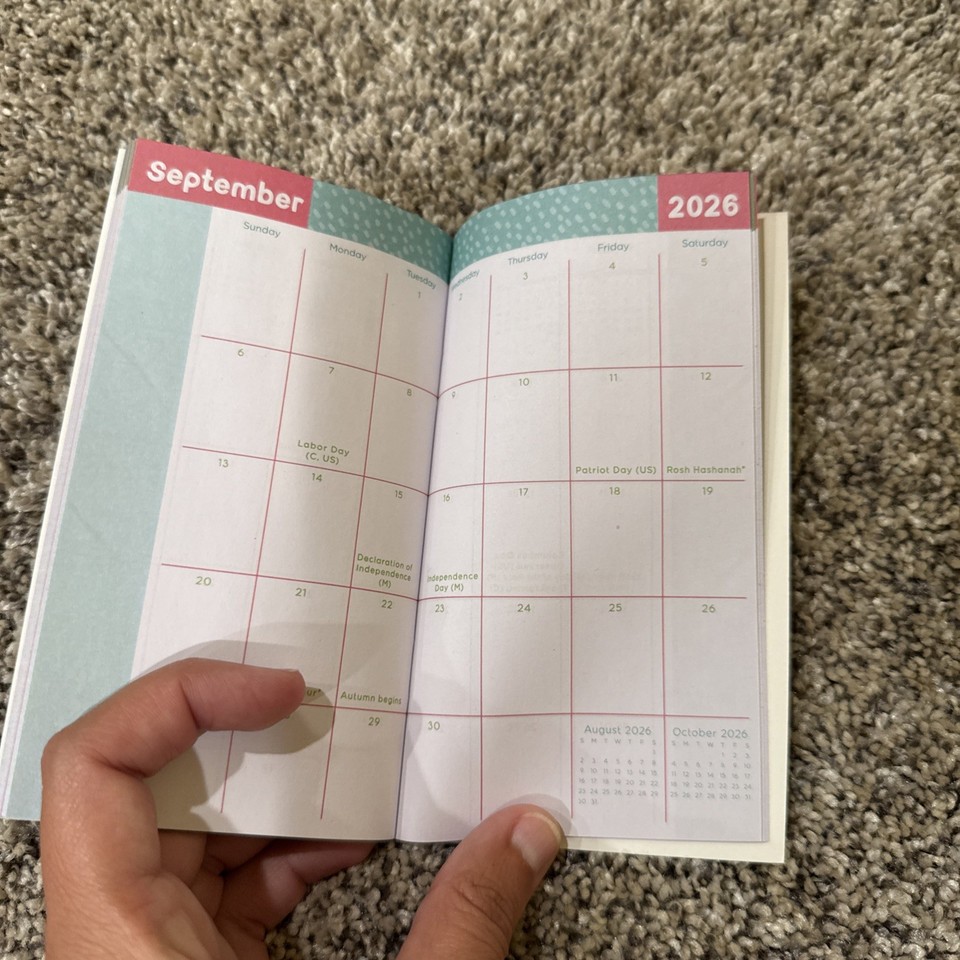 2025-2026 Two Year Pocket Planner- Slate with circles (64 Pages, 3.3”X ...