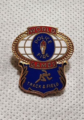 WORLD POLICE FIRE GAMES Track & Field PIN BADGE POLICE | eBay