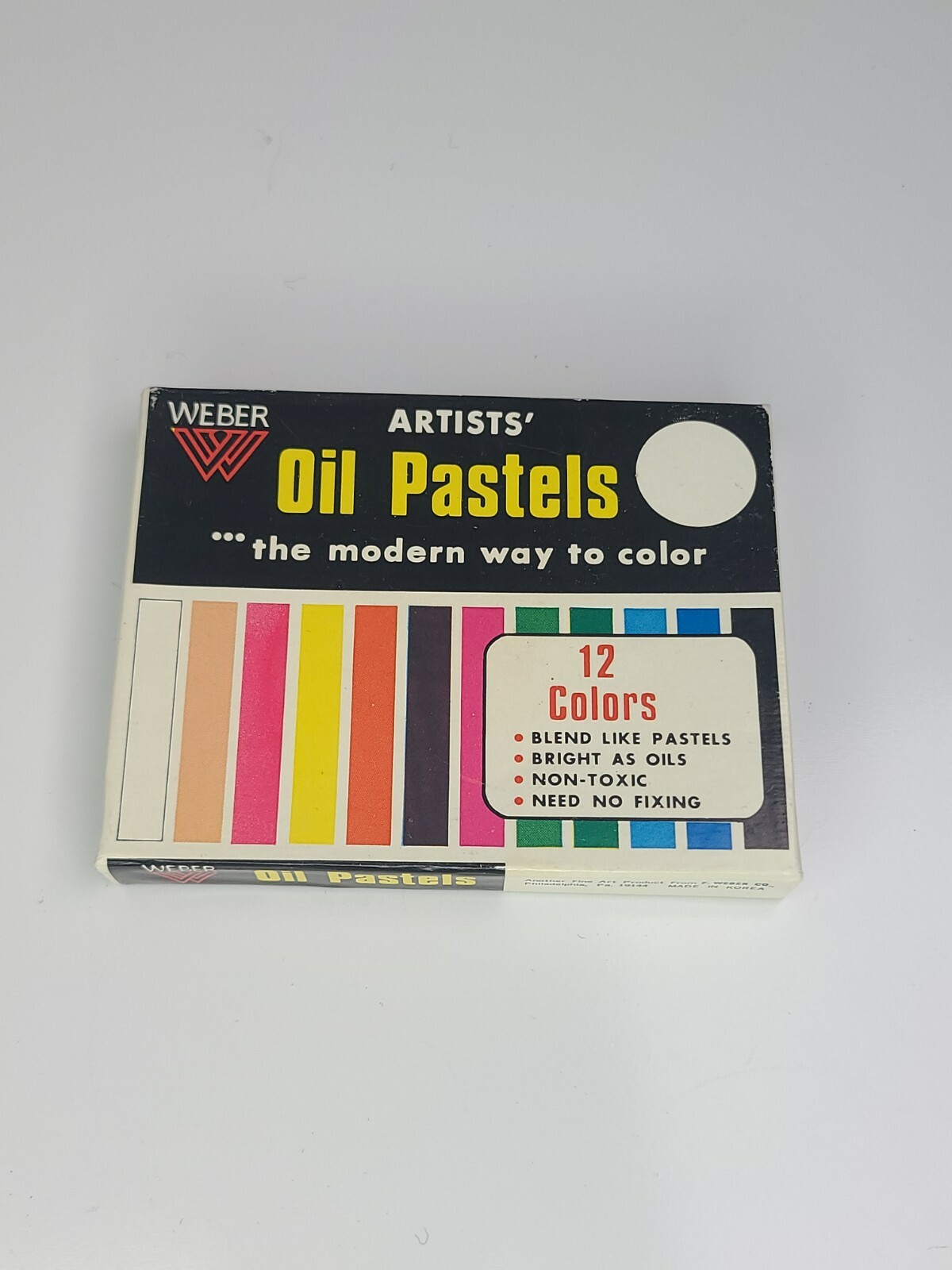 VTG Weber ARTISTS' Oil Pastels Set 12 Colors Original Open Box NO ...
