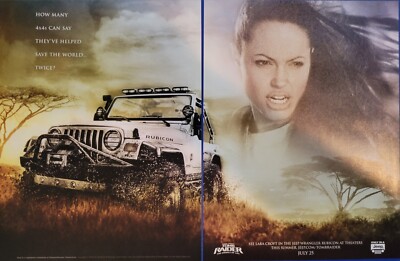 2003 Jeep Wrangler Rubicon Tomb Raider Print Ad Angelina Jolie Lara ...