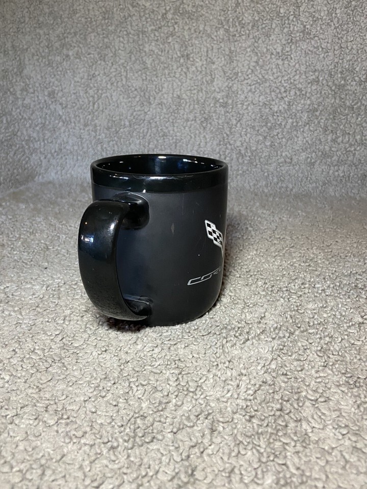 2014-2019 C7 Corvette Coffee Mug Style Matte Black with Crossed Flags ...