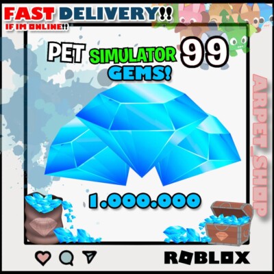 PET SIMULATOR 99 (PET SIM 99 PS99) 💎 1M 3M 5M 10M 50M 100M GEMS 💎 | eBay