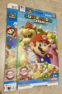 Kelloggs SUPER MARIO Blue Cereal Box Limited Edition Princess Peach ...