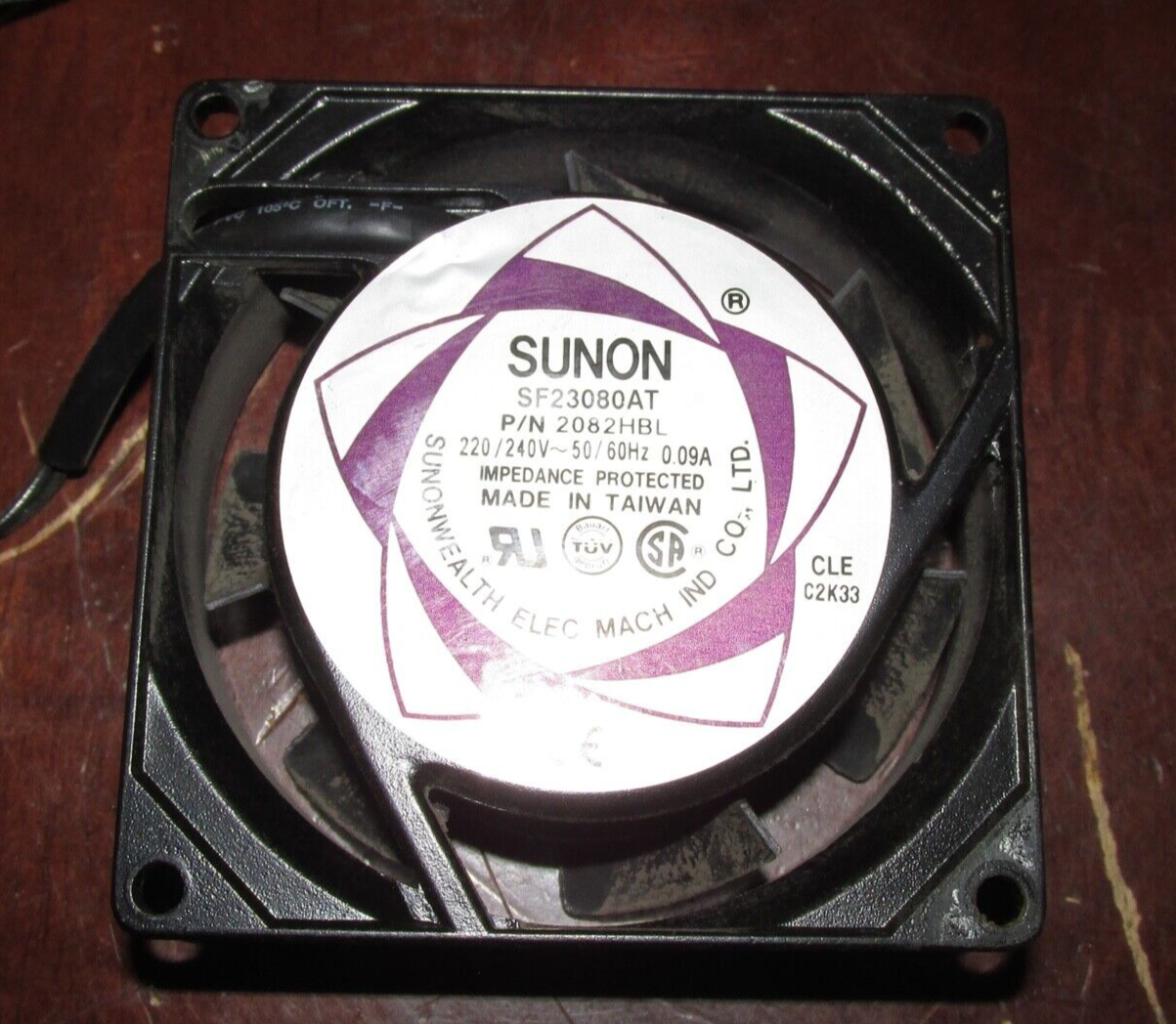 SUNON SF23080AT P/N 2082HSL Used CNC Cooling Fan 220 / 240 volt ...
